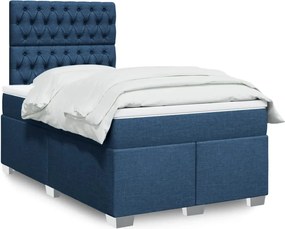 Box spring postel s matrací modrá 120x200 cm textil 3292768