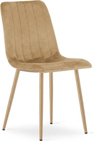 Béžová sametová židle LAVA CAMEL BEIGE