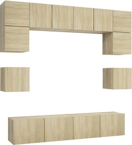 8dílný set TV skříněk dub sonoma kompozitní dřevo 3079006