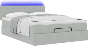 Osmanský rám postele s matrací světle šedá 140x200cm samet 3312626