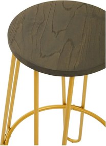 Barová stolička z jilmového dřeva ve zlaté barvě/v přírodní barvě (výška sedáku 75 cm) District – Premier Housewares