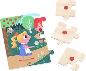 Vilac Dřevěné puzzle Zlatovláska 4 v 1 / od 2 let
