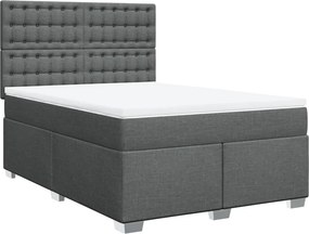 Box spring postel s matrací tmavě šedá 140x200 cm textil 3292826