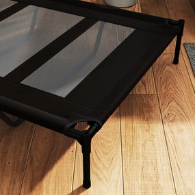 PawHut Přenosný Zdvižený Pelíšek pro Psy a Kočky s Prodyšnou Síťovinou a Oxfordskou Tkaninou pro Vnitřní a Venkovní Použití 122x92x23 cm Černý