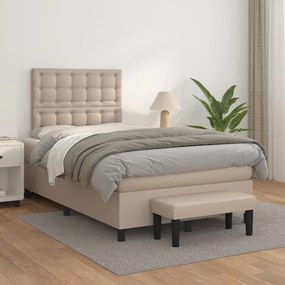 Box spring postel s matrací cappuccino 120x200 cm umělá kůže