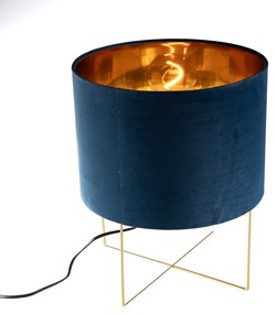 Moderní stolní lampa modrá se zlatou - Rosalina
