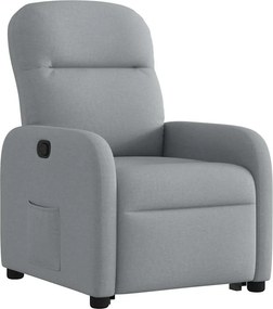 Zvedací polohovací křeslo světle šedé textil 3302972