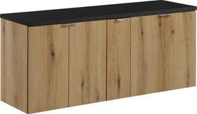 Comad Koupelnová skříňka pod deskové umyvadlo set Nova Oak 140 dub coast evoke/černá