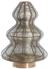 Bronzový antik kovový svícen vánoční stromek Tree - Ø 25*35 cm