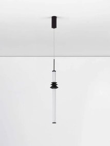 Matně černé keramické LED stmívatelné závěsné svítidlo se stínidlem z akrylového skla ø 8 cm Stalactite – Nova Luce