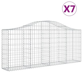 vidaXL Klenuté gabionové koše 7 ks 200x30x80/100 cm pozinkované železo