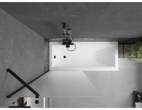Mexen Next, vanová zástěna 1-křídlová 80 x 150 cm, fixní křídlo, 6 mm námraza sklo, černý profil, 895-080-000-00-30-70
