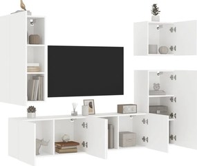 vidaXL 5dílná obývací stěna kompozitní dřevo [3216451] Barva: Bílá