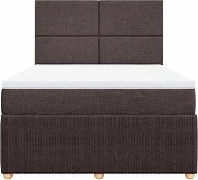 Box spring postel s matrací tmavě hnědá 140x190 cm textil 3294347