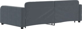 Válenda s přistýlkou a zásuvkami tmavě šedá 100 x 200 cm samet 3196985