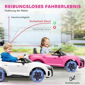Dětské elektrické autíčko na dálkové ovládání, bezpečnostní pásy, klakson, hudba, světlomety, do 5 km/h, 3-5 let, růžové