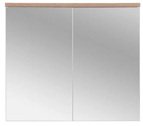 Závěsná koupelnová skříňka se zrcadlem Bali 841 2D bílá/dub votan