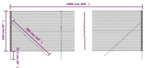 Drátěné pletivo zelené 2,2 x 10 m pozinkovaná ocel - Default Title