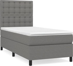 Box spring postel s matrací tmavě šedá 90x190 cm textil 3142058