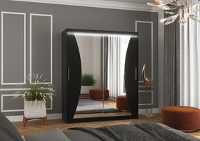 Posuvná skříň se zrcadlem a LED osvětlením CHARLOTTE 180