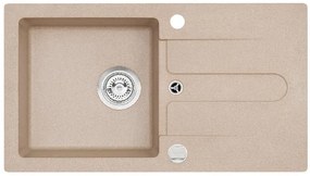 Alveus Cortina - Granitový dřez 750x420 mm, s ovládáním odtoku, beige 1703055