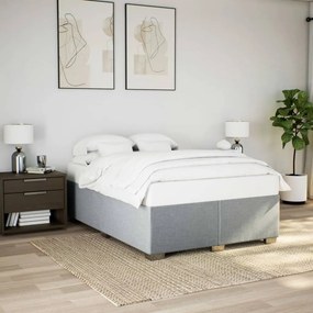 Rám postele bez matrace světle šedý 140 x 190 cm textil 3284471