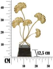 Svícen Mauro Ferretti Leaf, 29x12,5x44 cm, zlatá/černá
