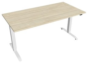 Elektr. nastavitelný stůl 160x80 - HOBIS MOTION  MS 2 1600 Dekor stolové desky: akát, Barva kovové podnože: bílá