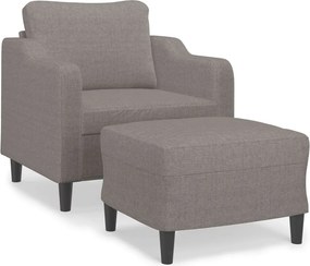 Křeslo s podnožkou taupe 60 cm textil 3201134