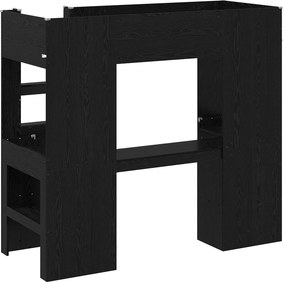Rám patrové postele se stolem s policí Černý dub 75 x 190 cm 3410428