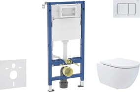 SANITINO - Set předstěnové instalace, klozetu Oudee a sedátka softclose, tlačítko Delta30, alpská bílá SANI11CA31169