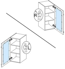 LUNA bb | horní skříňka 40 GS-90 1F s policemi | 40 cm | VYSOKÁ | UNI dvířka | bílá mat