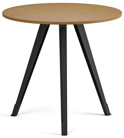 Konferenční stůl PRIMO ZEN, průměr 80 cm, černá podnož, buk