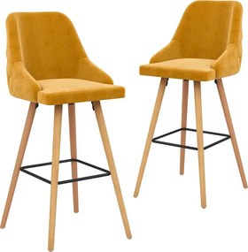 vidaXL Barové židle 2 ks samet [289465] Barva: Žlutá