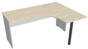 Stůl ergo levý 160*120 cm - Hobis Gate GE 60 L Dekor stolové desky: akát, Dekor lamino podnože: šedá, Barva nohy: černá
