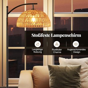Costway Stojací lampa 160 cm se závěsným stínidlem a nožním spínačem Stojací