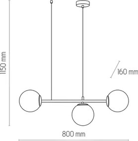 TK Lighting Celeste 3 / Závěsné svítidlo