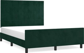 Rám postele bez matrace tmavě zelená 140 x 200 cm samet 3125760