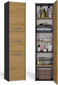 Koupelnový sloupek S43 antracit/dub artisan