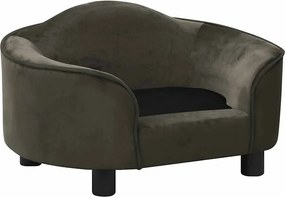 Pohovka pro psy tmavě šedá 67 x 47 x 36 cm plyš 171087