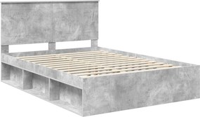 Rám postele Betonově šedá 150 x 200 cm Masivní borové dřevo 3409339