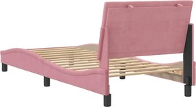 Rám postele bez matrace Hanko růžový 90x190 cm samet 3207824