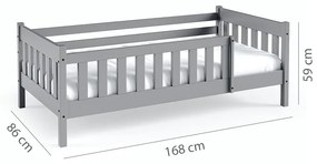 Jednolůžko dětská postel NADIA | 80x160 cm | s roštem | šedá | UNI PROVEDENÍ