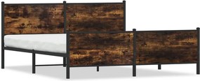 Kovový rám postele bez matrace kouřový dub 193 x 203 cm 3301357