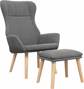 Relaxační křeslo s podnožkou světle šedé textil 3097882
