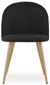 Set dvou jídelních židlí BELLO sametové černé (2ks)