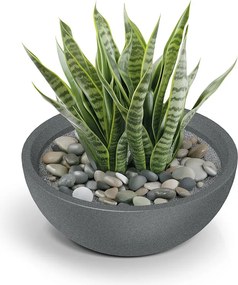 Plastový květináč MOLIOS BOWLS granitově šedý