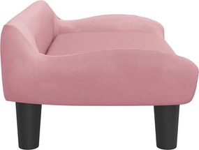 Pelíšek pro psy růžový 70 x 40 x 24 cm samet 171954