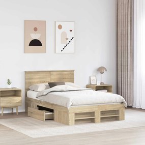 Rám postele s čelo Sonoma dub 120 x 200 cm Kompozitní dřevo 3408783