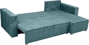 Petrolejová rohová pohovka SMART COSARO, oboustranná + 2 polštářky ZDARMA